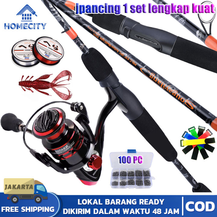 Set Alat Pancing Murah Pancing 1 Set Murah Dan Kuat 1.8m 2 Bagian ...