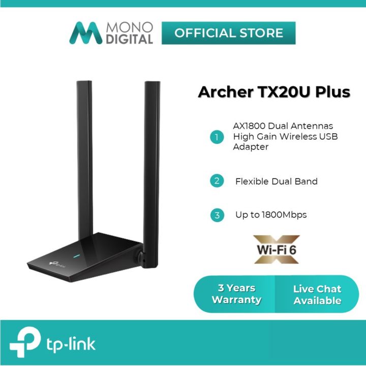 TP-link Archer TX20U Plus AX1800 Dual Antennas High Gain Wireless USB ...