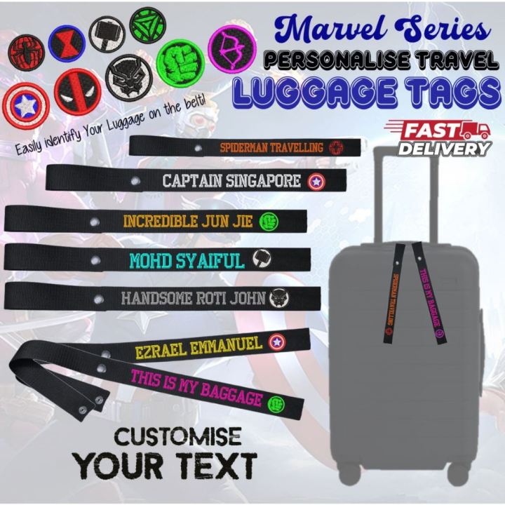 Incredible Hulk Spiderman Marvel Luggage Baggage Strap Travel Flying ...