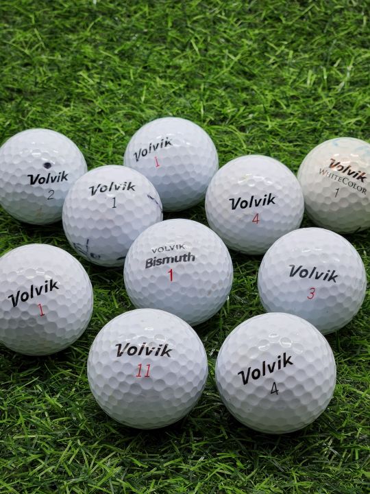 ( 2 แถม 1 ) ลูกกอล์ฟมือสอง เกรด บี Volvik Grade B White/color สภาพ 80% ...