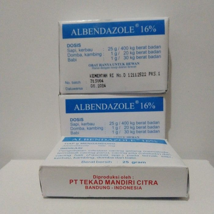 ALBENDAZOLE 16% 25gr - Obat Cacing Hewan alben Serbuk (SAPI KAMBING ...