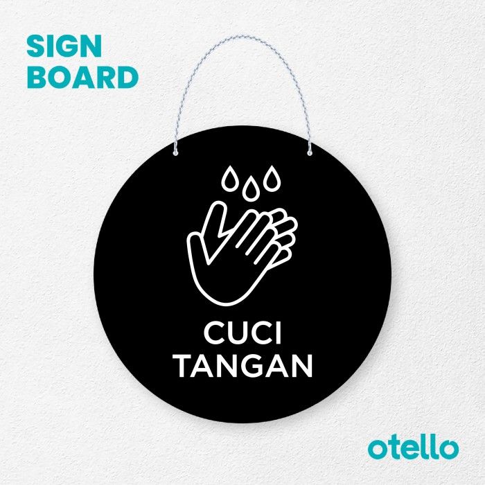 Grosir Otello Sign Cuci Tangan Signage Board Acrylic Papan Gantung ...