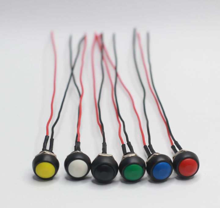 PUSH BUTTON MOMENTARY SWITCH (1-PC per ORDER), PBS-33B 2-PIN 12mm 12V ...