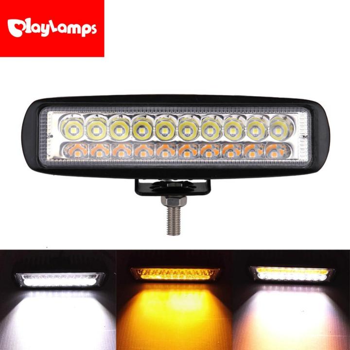 60W Slim 6inch Car Led Bar Light Amber/White Dual color Led Worklamp 10-32V DC for Off Road 4x4 ...