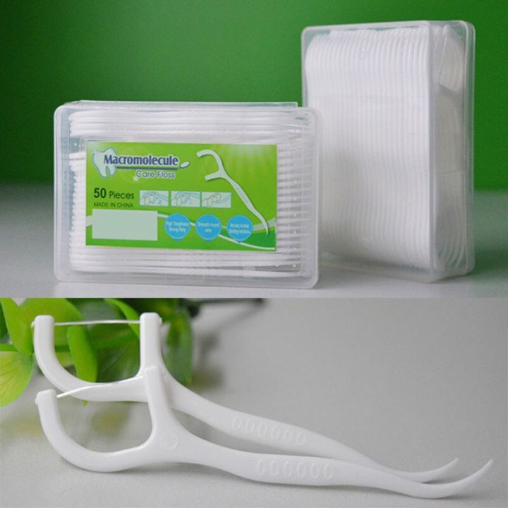 50pcs Dental Floss L Shape Teeth Whitning Elasticity Floss Interdental ...