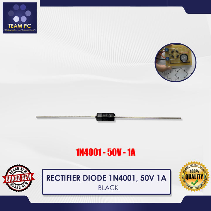 RECTIFIER DIODE 1N4001, 50V 1A, BLACK | Lazada PH