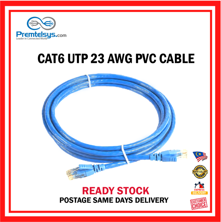 CAT6 UTP 23 AWG PVC CABLE 1 meter - 15 meter | Lazada