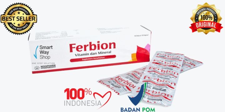 FERBION Multivitamin dan Mineral Untuk Anemia 1 box isi 100 Kapsul ORI ...