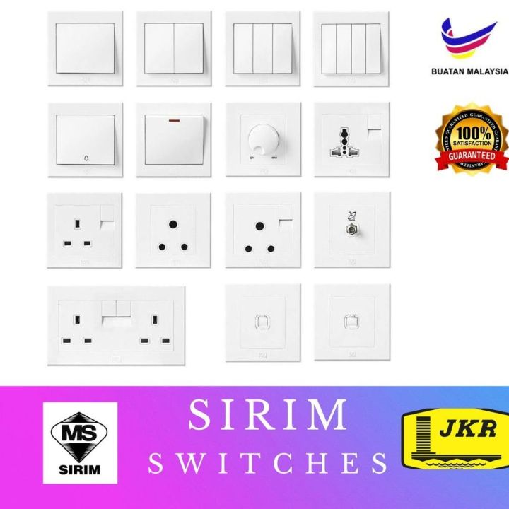 [SIRIM] 13A 3 Pin Switch Socket 13A Switches Wall Switch Wall Socket ...