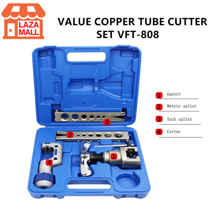 AIRcondman PRO VALUE COPPER TUBE CUTTER SET BOX VFT-808 PIPE EXPANDER ...