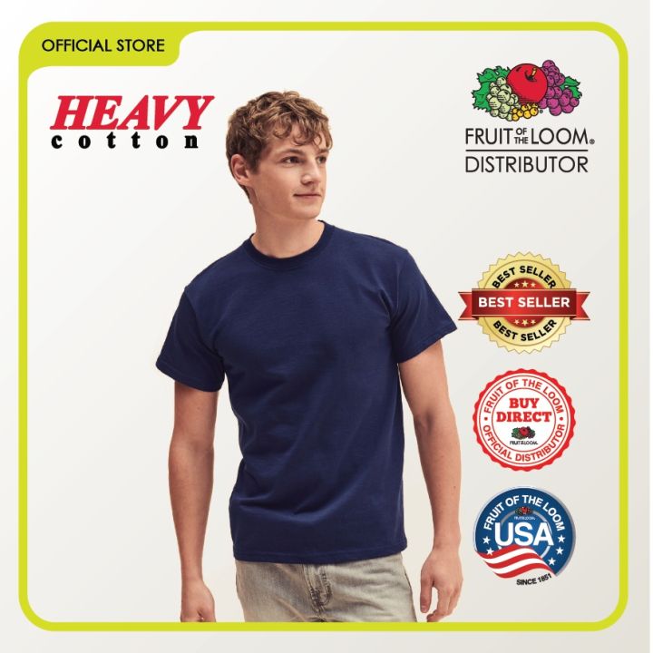Fruit Of The Loom Heavy Cotton Round Neck T-Shirts | Lazada