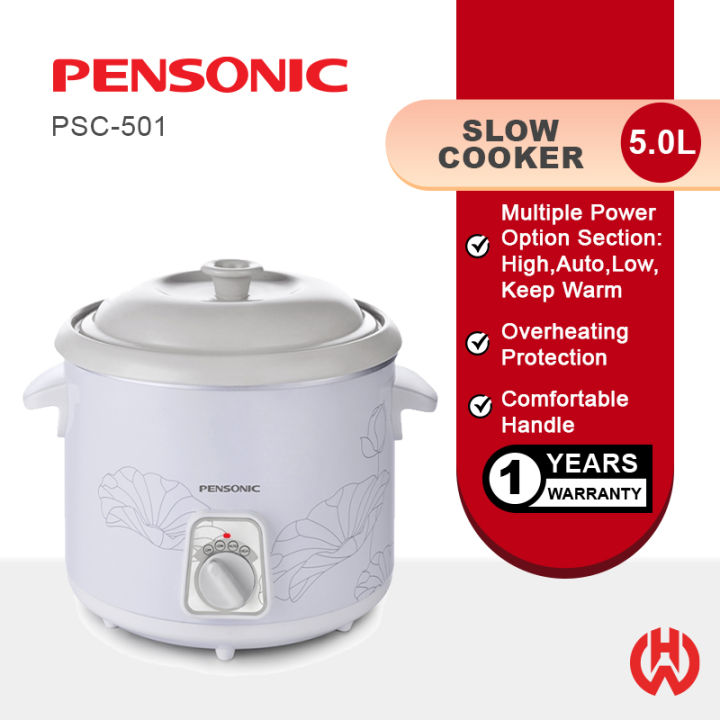 PENSONIC OVERHEATING STEW POT 5.0L CERAMIC SLOW COOKER PSC-501 | Lazada