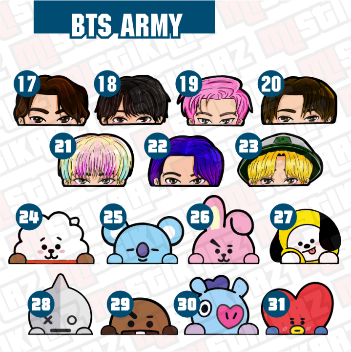 KPOP BTS Bangtan Peeker / Chibi Vinyl Waterproof Sticker | Lazada PH