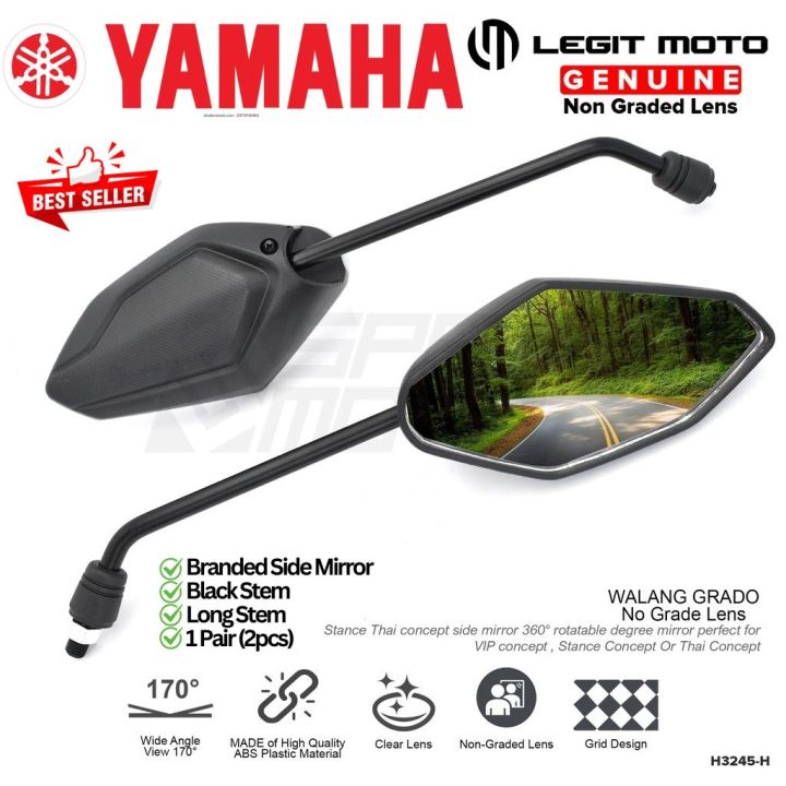 YAMAHA SNIPER SIDE MIRROR UNIVERSAL BRANDED ADJUSTABLE BLACK LONG STEM ...