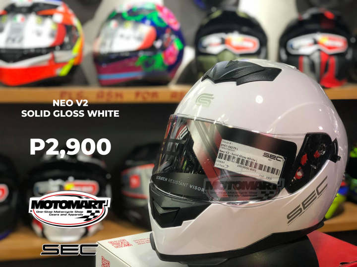 SEC HELMET BSEC-04279 NEO V2- SOLID GLOSS WHITE | Lazada PH