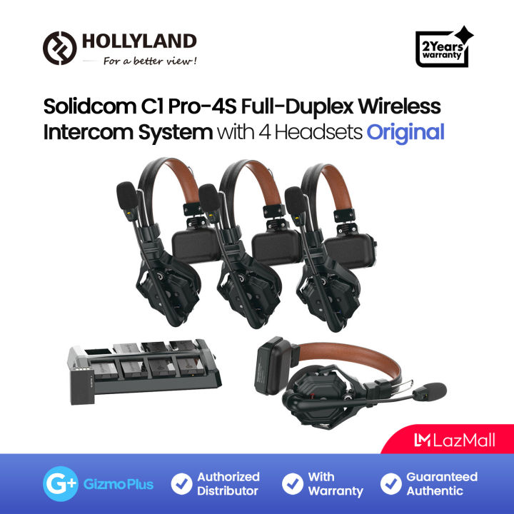 Hollyland Solidcom C1 PRO 4S Wireless Intercom System with 4 Headsets ...