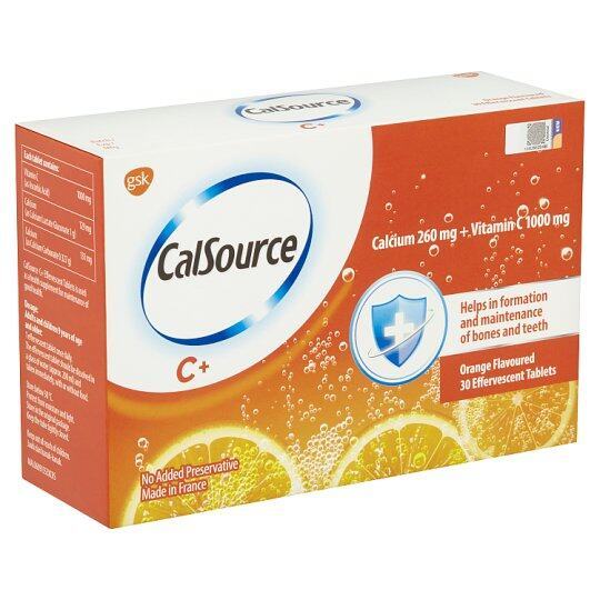 CALSOURCE EFFERVESCENT CALCIUM 260MG + VITAMIN C 1000MG 30'S (ORANGE ...