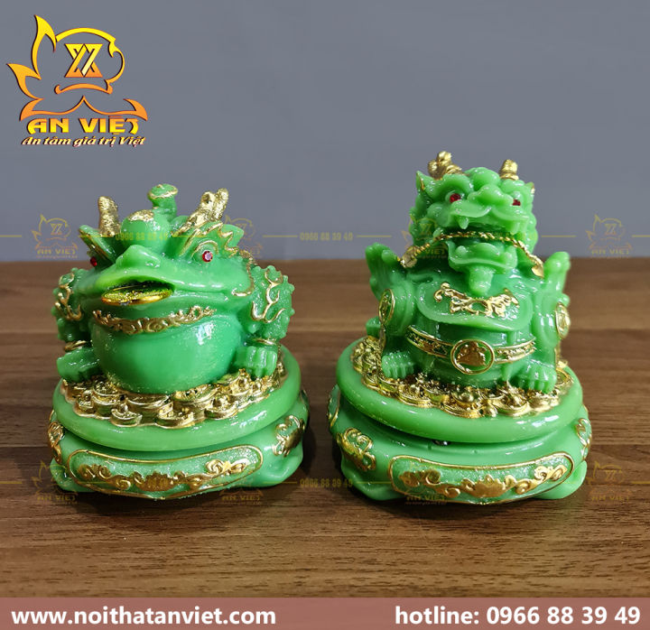 Cóc Ngậm Tiền Thiềm Thừ - Tỳ Hưu Phong Thủy Đá - Cao 12cm - Màu Xanh ...