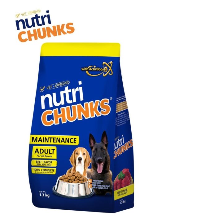 Nutri Chunks (NutriChunks) Adult Dogfood Beef Maintenance (1 Kilo ...