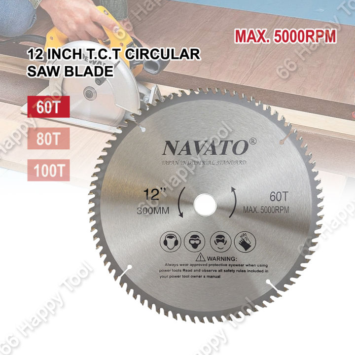 T.C.T Circular Saw Blade 12" 60T 80T 100T Navato Ruggedized Cutter ...