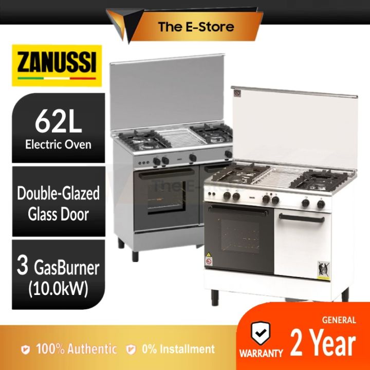Zanussi 3 Gas Burners with 62L Electric Oven Freestanding Cooker ...