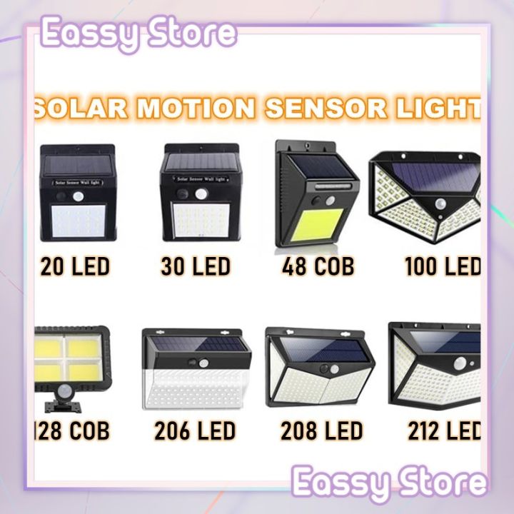 Motion sensor solar 3 MODE power LED COB light lamp wall outdoor ...