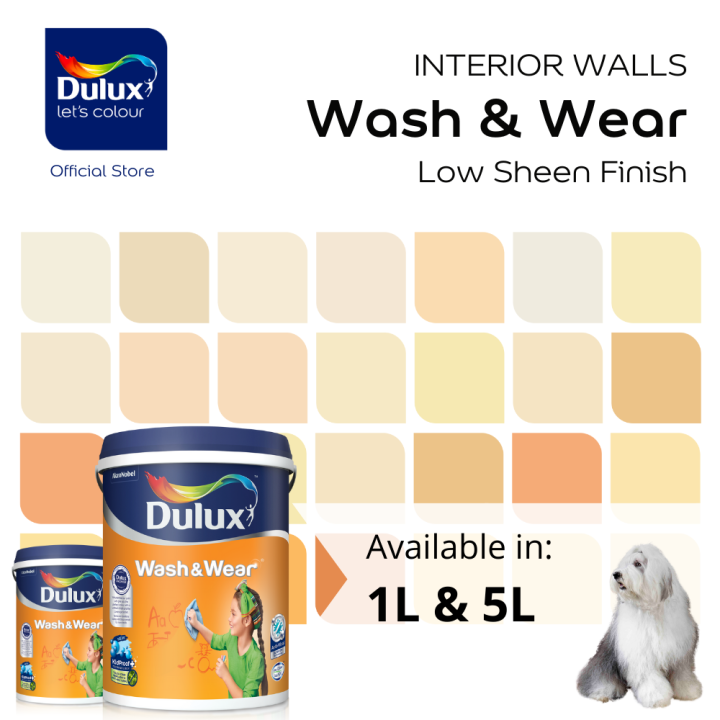 Dulux Wash & Wear | Interior Paint | Low Sheen Finish | Washable & Easy ...