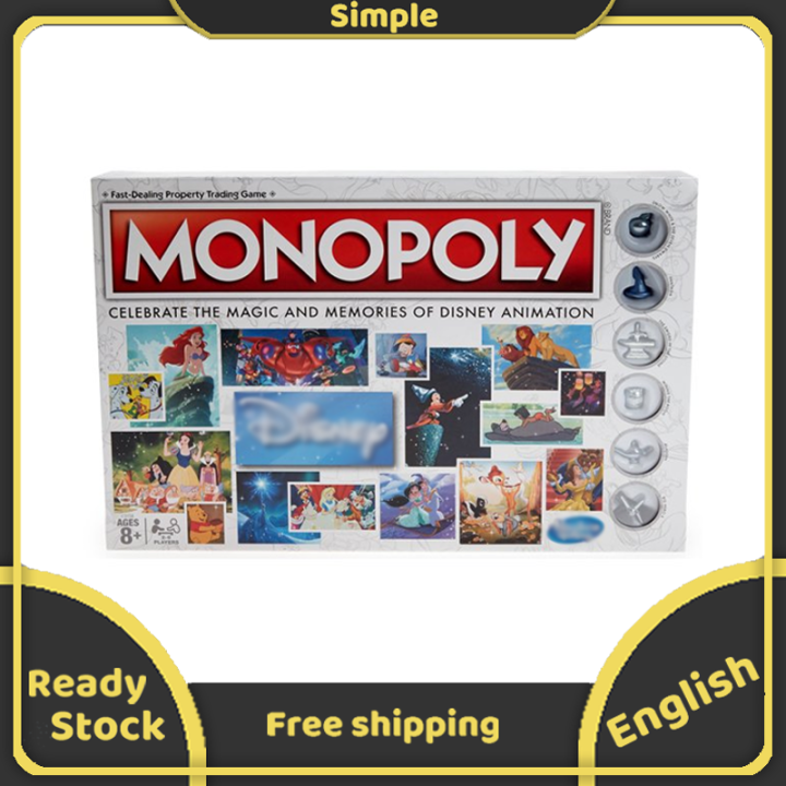 Monopoly Dizney Animation Edition Board Game English Version | Lazada