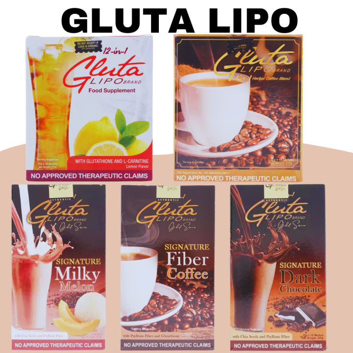 Gluta Lipo Drink 12-in-1 100% Original All Flavors 10 Sachets per Box ...