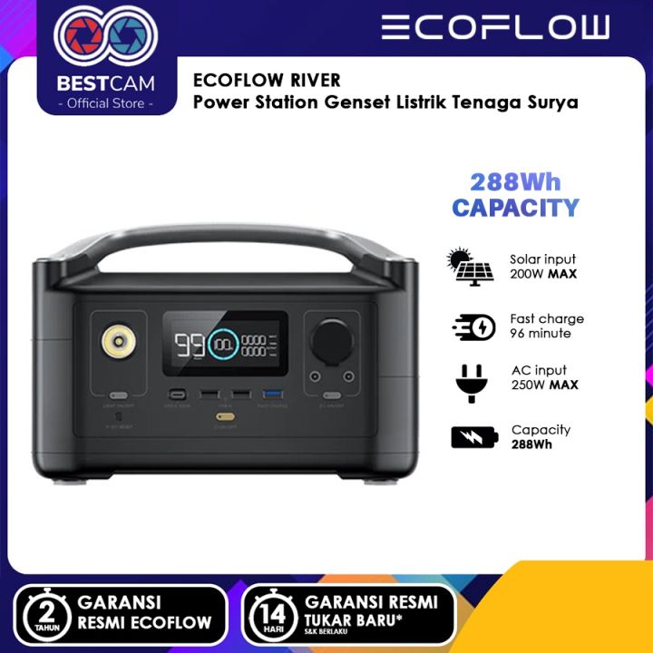 ECOFLOW RIVER Portable Power Station Genset Listrik Tenaga Surya ...