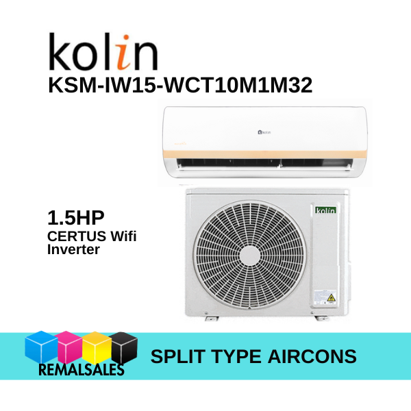 KOLIN KSM-IW15-WCT10M1M32 1.5HP Certus Inverter Wall Split Type Aircon ...