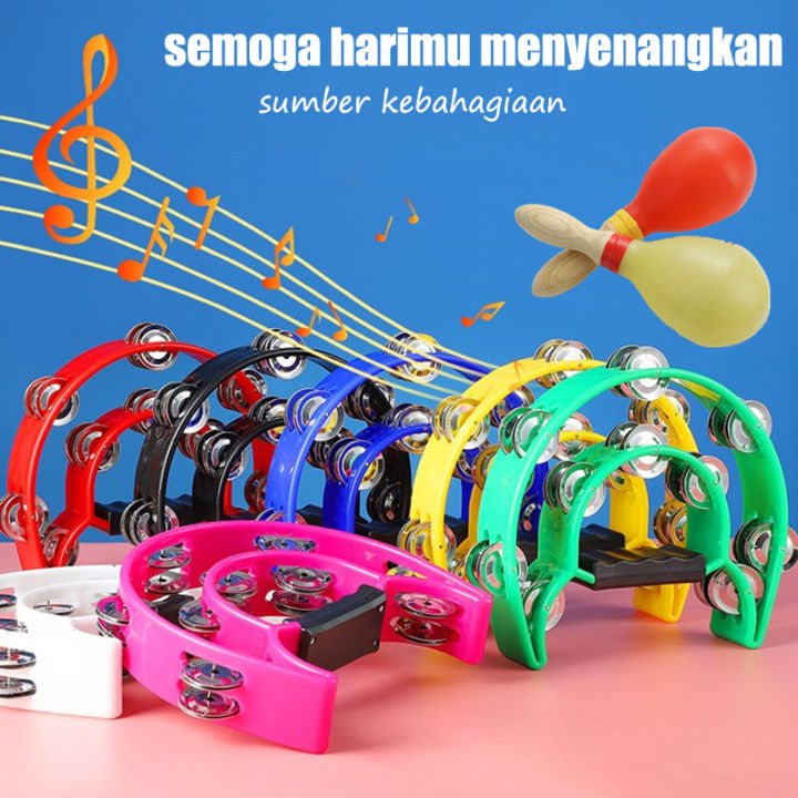 Double Ring Alat Musik Tamborin Kecrekan Tamborine Gereja Tambourine ...