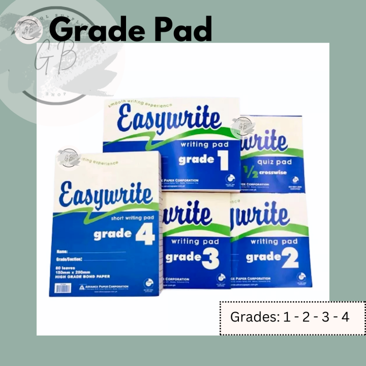 Grade Pad/Writing Pad (Grades 1/2/3/4) 1 PAD - ASSORTED BRAND | Lazada PH
