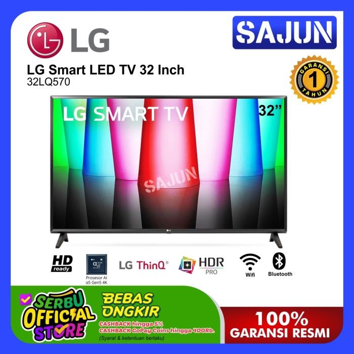 LG 32LQ570 Smart TV LED 32 Inch HD HDR 10 Digital WiFi 32LQ570BPSA ...