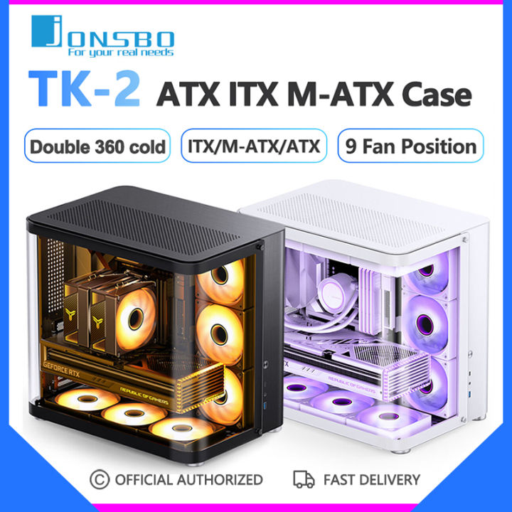 Jonsbo TK-2 ATX ITX Case Hyperbolic Side Translucent M-ATX Game Case E-sports Seaview Room ...