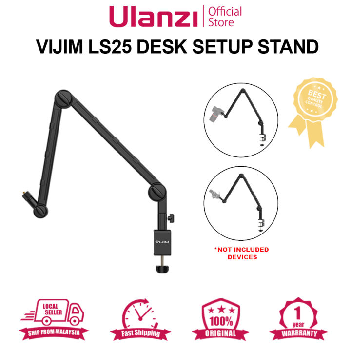 VIJIM LS25 C-clamp Flexible Desktop Light Stand Microphone Holder Live ...