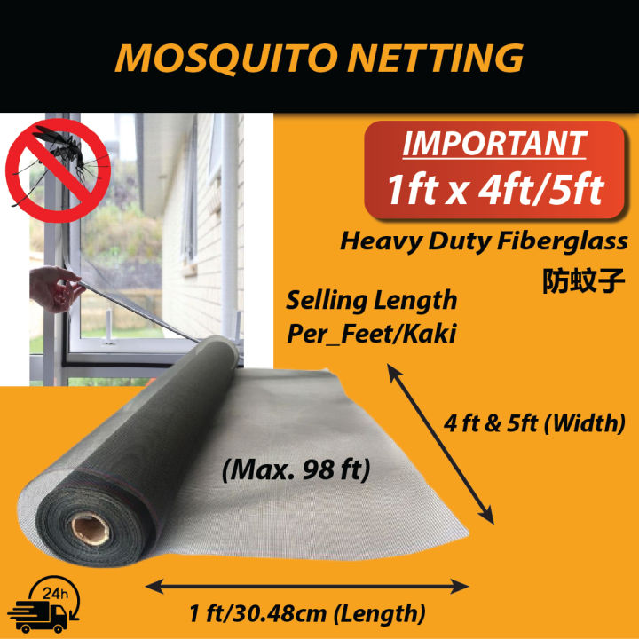 6ft Fiberglass Mosquito Net.Jaring Nyamuk Insect Screen Mosquito Net ...