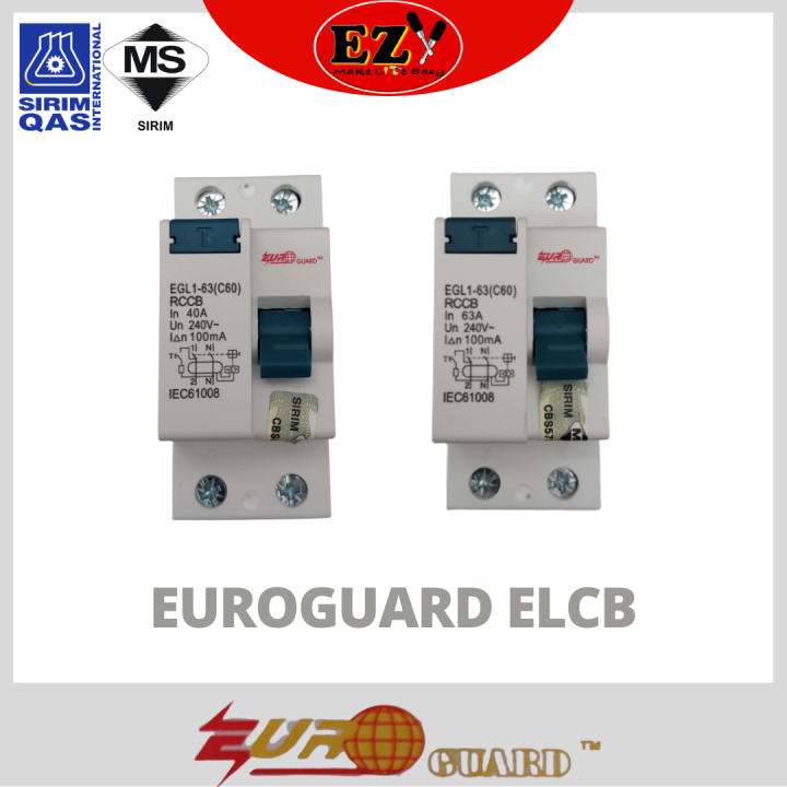 MAXRENO/EUROGUARD ELCB 40A/63A (RCCB) (SIRIM APPROVED) | Lazada