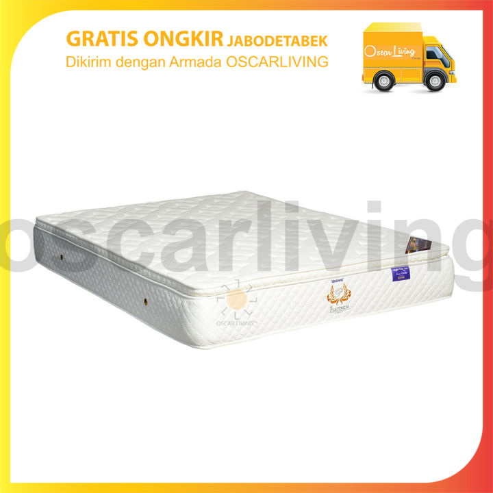 Uniland Platinum Single Pillowtop Kasur Springbed Size 120 x 200 Putih ...