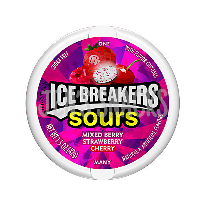 Ice Breakers Icebreakers Sours Fruits Candies Mixed Berry Strawberry ...