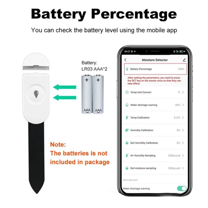 Zigbee Soil Moisture Sensor Garden Temperature Humidity Tester ...