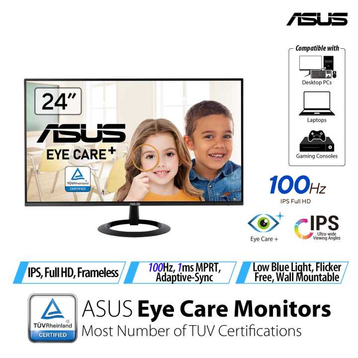 ASUS VZ24EHF Eye Care Ultra Gaming Monitor – 24-inch (23.8-inch ...