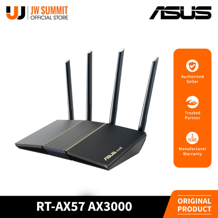 Asus RT-AX57 AX3000 Dual Band WiFi 6 Router supporting MU-MIMO and ...