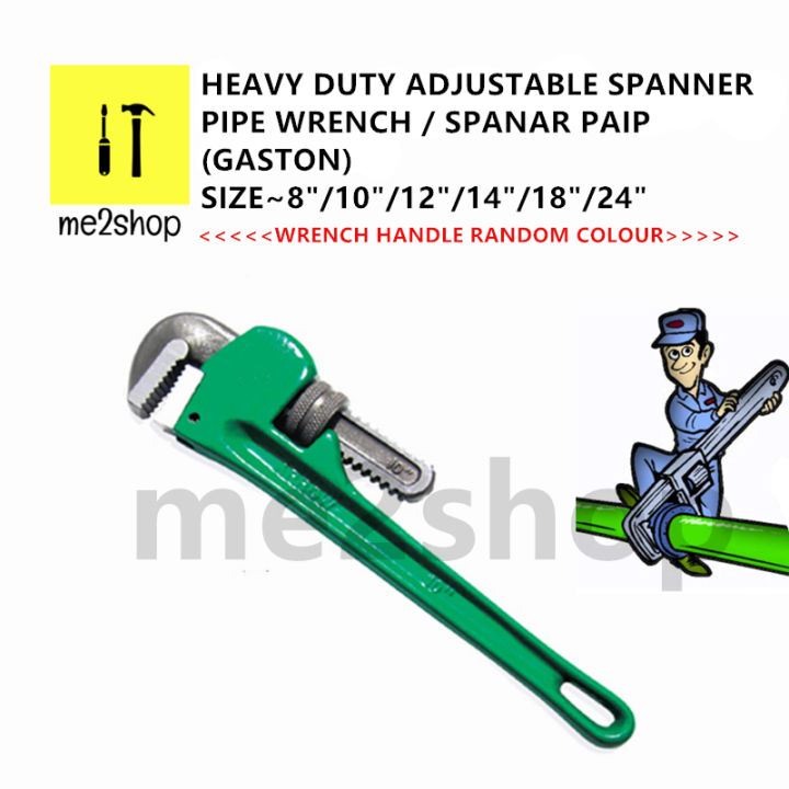 HEAVY DUTY ADJUSTABLE SPANNER PIPE WRENCH / SPANAR PAIP (GASTON)~10",12 ...
