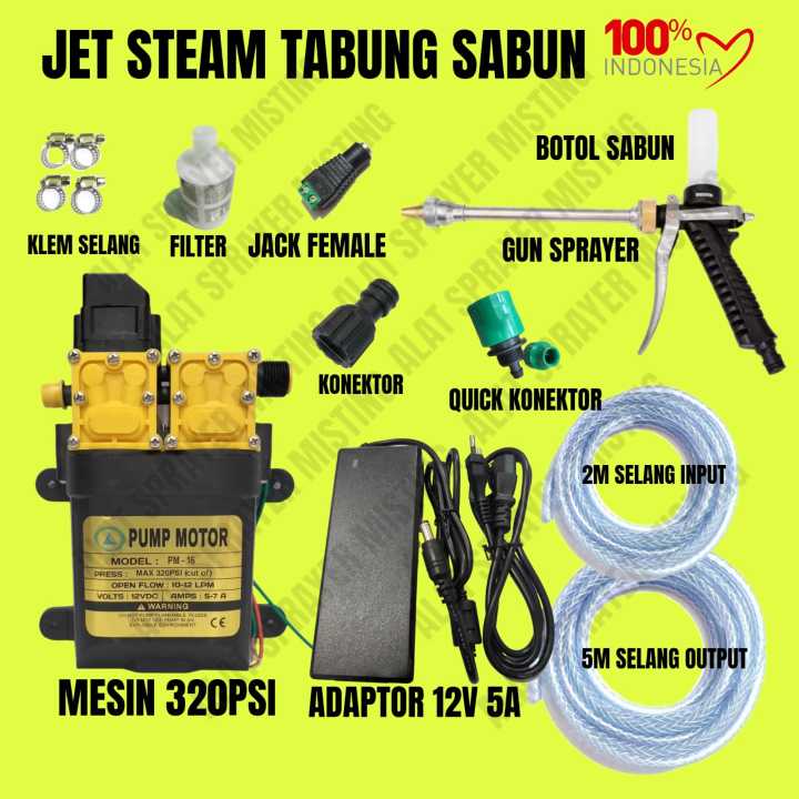 5A Alat Cuci steam motor dan mobil Dobel Pompa 320Psi / Pompa DC Pompa ...