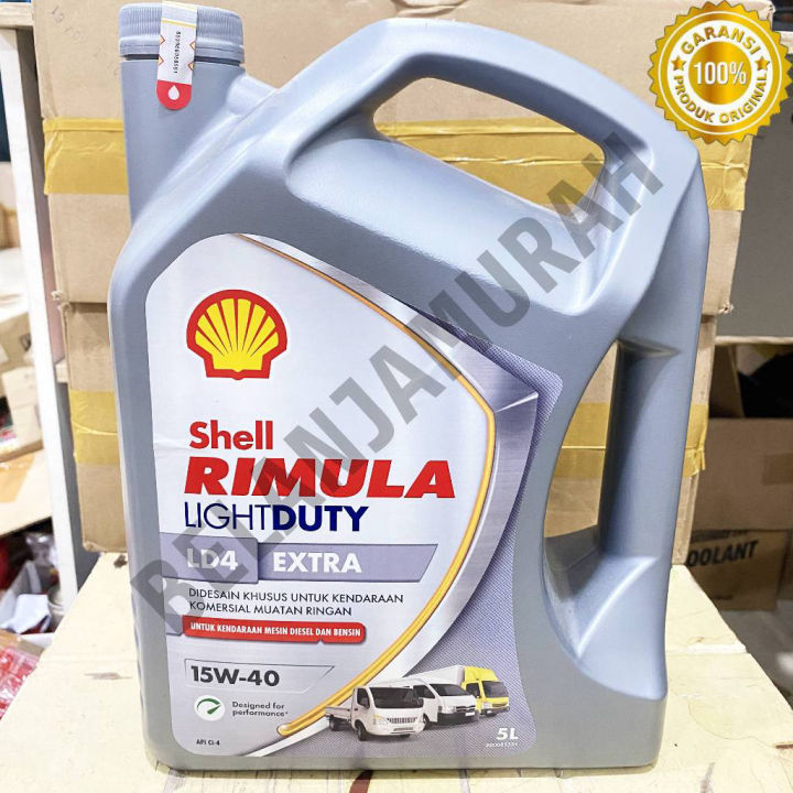 Oli Mesin Shell Rimula LightDuty LD4 Extra 15W-40 Galon / 5 Liter 100% ...
