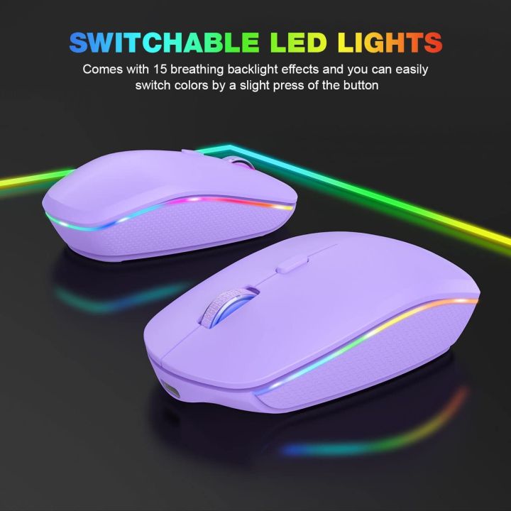 Mouse Wireless Rechargeable LED Silent Slim Ultra Ergonomis Nyaman ...
