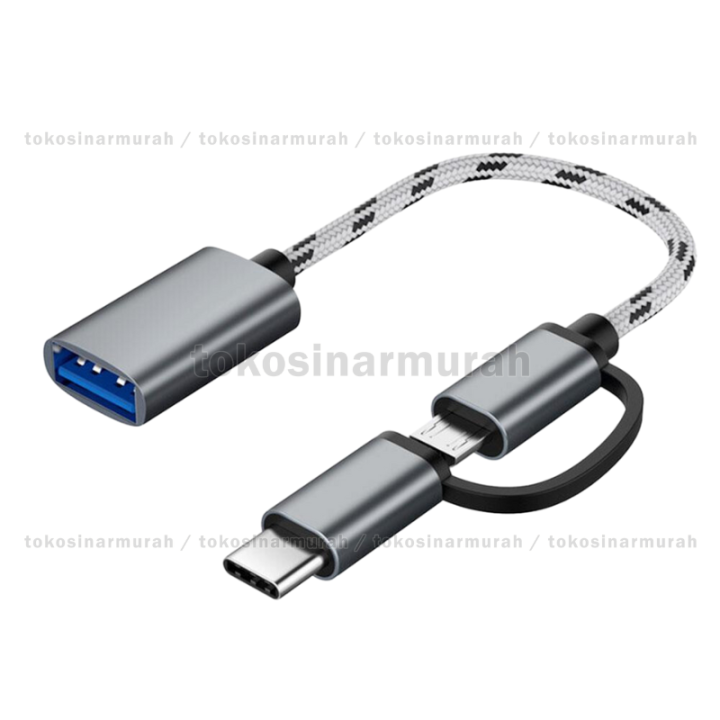 Kabel OTG Micro USB Type C 2 in 1 Fast Transfer Data 3.0 | Lazada Indonesia