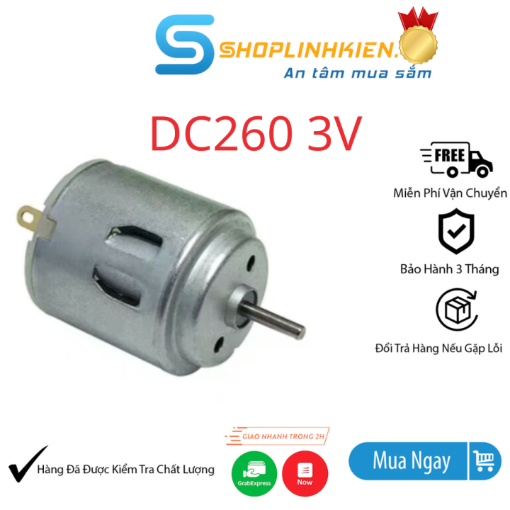 Động Cơ 3V 6V 7.4V DC-260 motor 260 tốc độ cao sử dụng làm DIY chế tạo ...