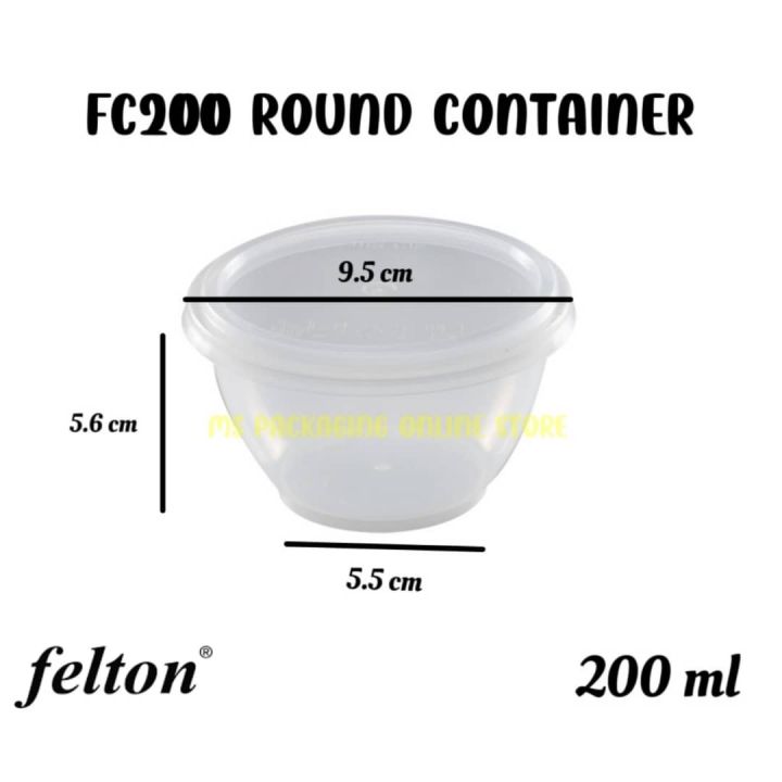 (200ml)Microwavable Round Container FC200 (50set±) Disposable Plastic ...